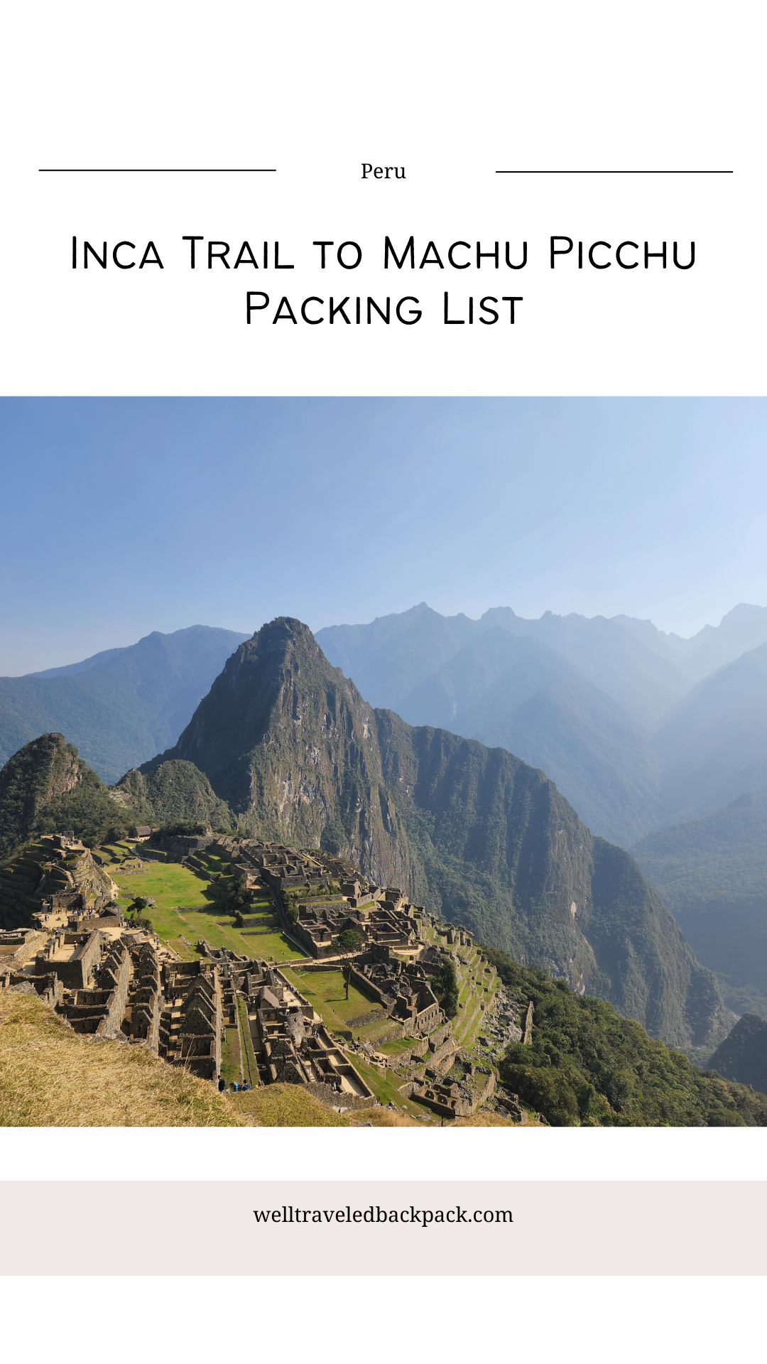 Inca Trail Packing List